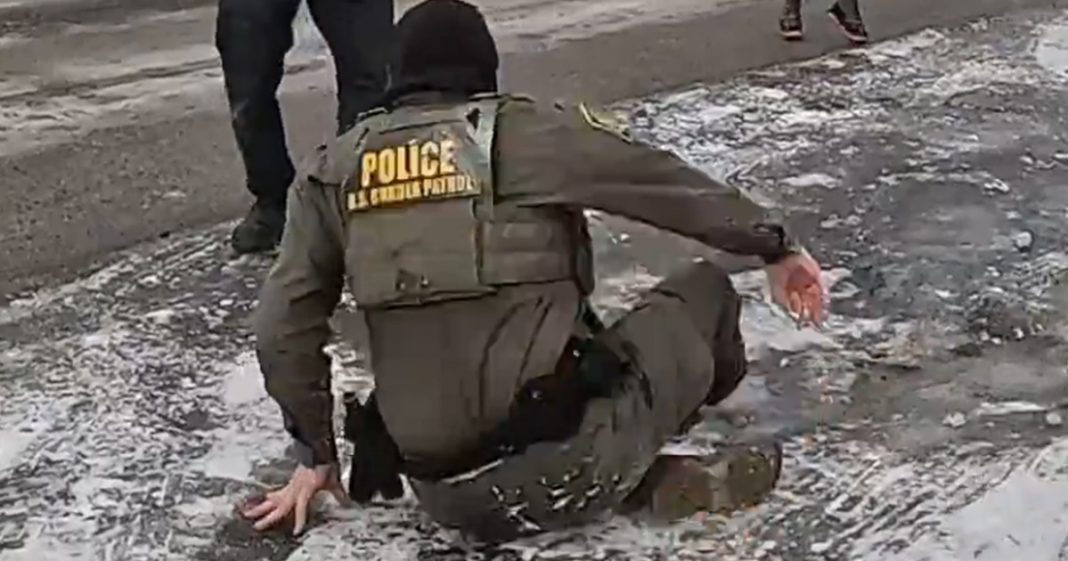 ICE agent mocked after slipping on ice in viral video | News22